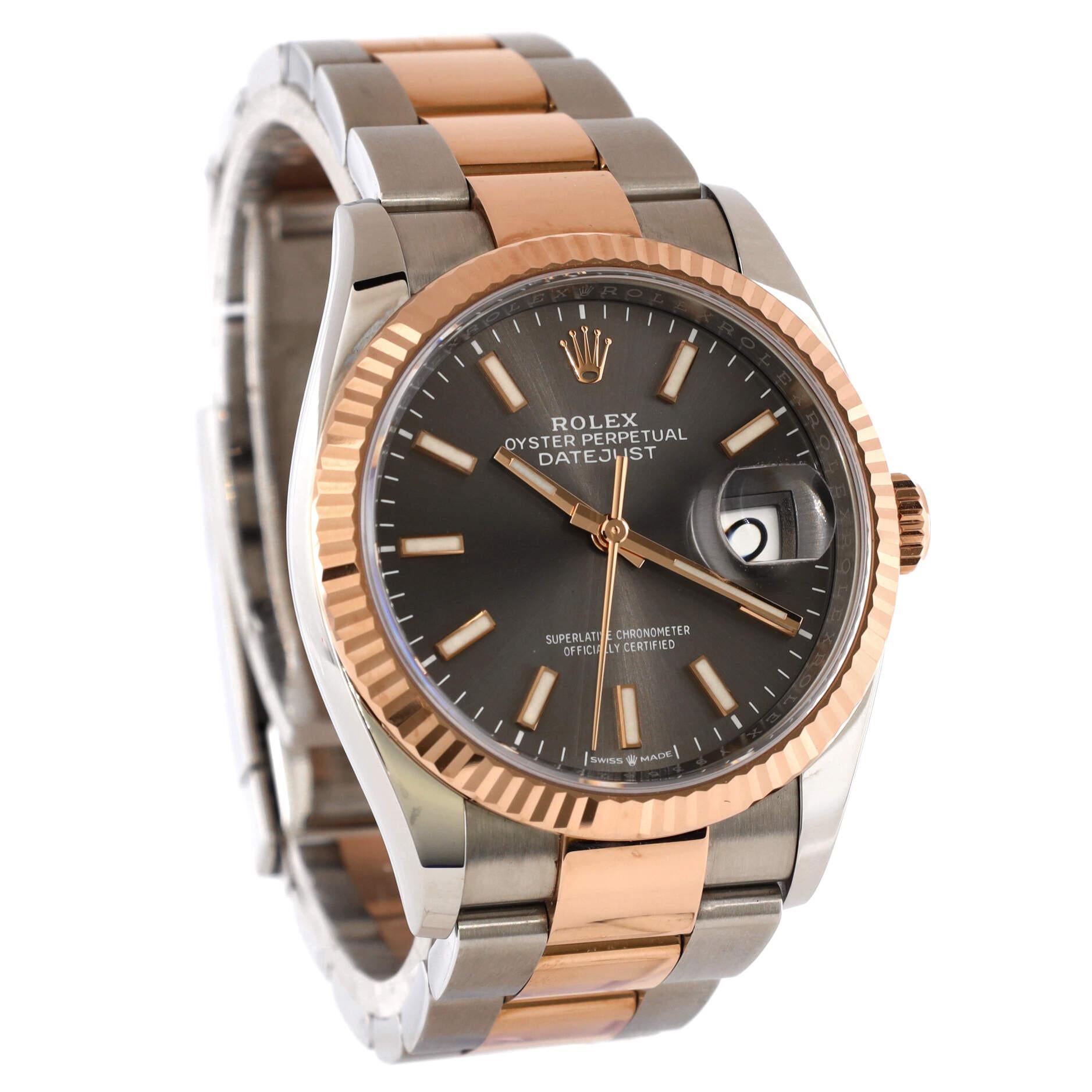 Rolex Oyster Perpetual Datejust Automatic Watch Stainless Steel and Rose at 1stDibs