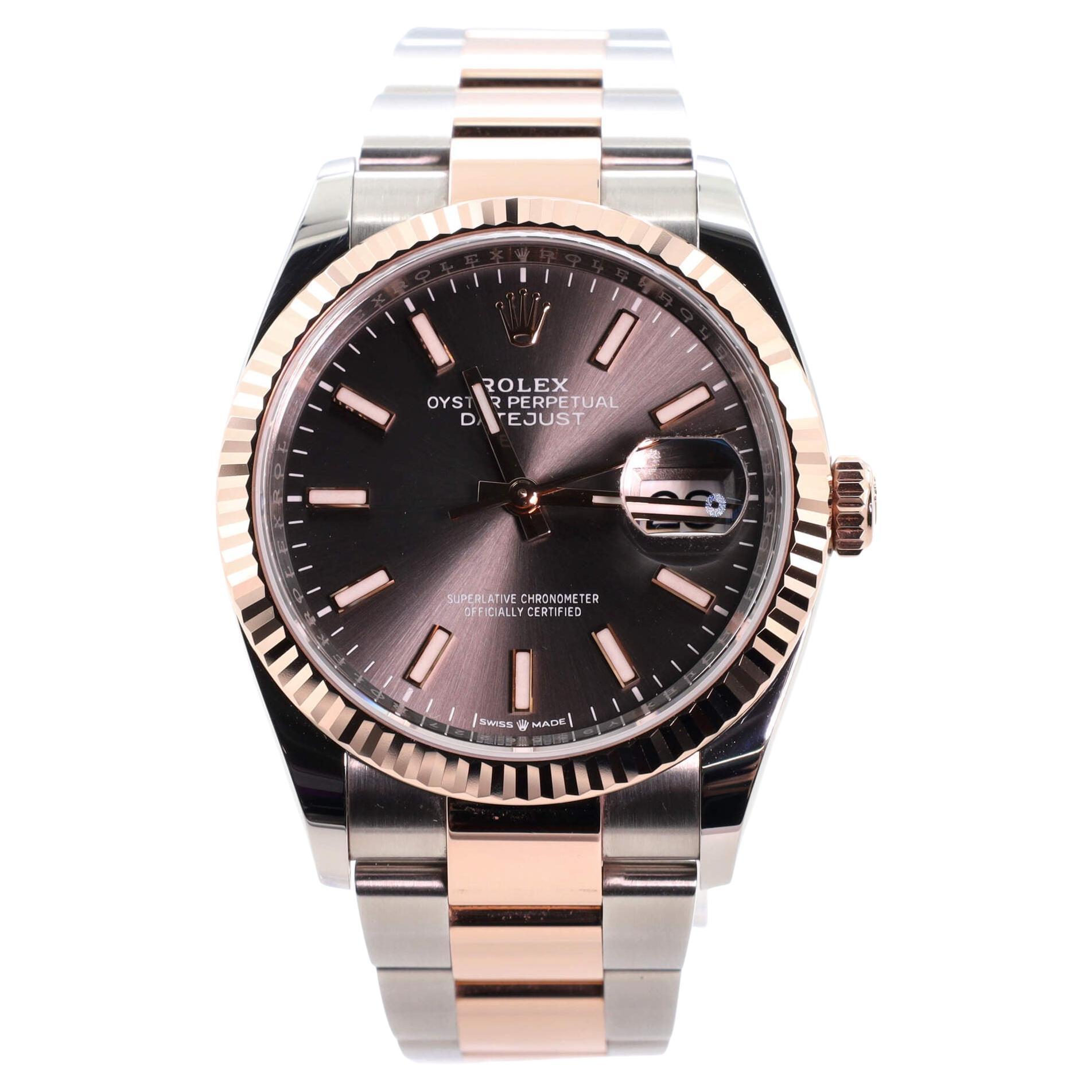 Rolex Rose Gold Stainless Steel Oyster Perpetual Bubble Back Strap ...
