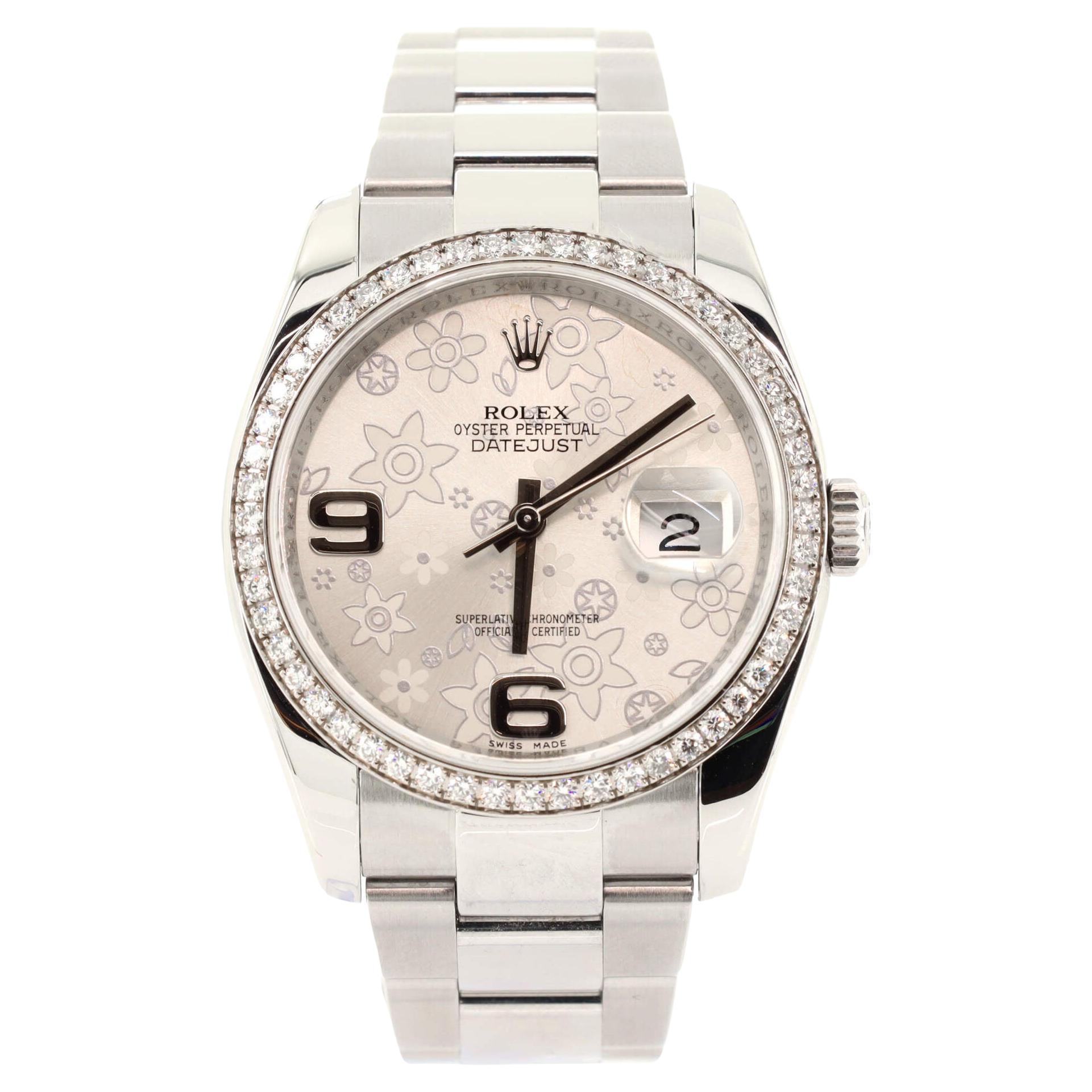 Rolex Oyster Perpetual Datejust Automatic Watch Stainless Steel and White For Sale at 1stDibs