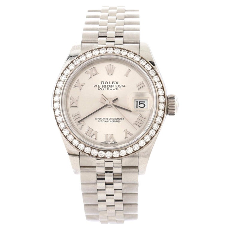 Rolex Oyster Perpetual Datejust Automatic Watch Stainless Steel and White Gold For Sale at 1stDibs