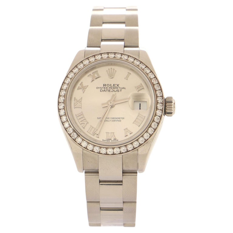 Rolex Oyster Perpetual Datejust Automatic Watch Stainless Steel and White Gold For Sale at 1stDibs