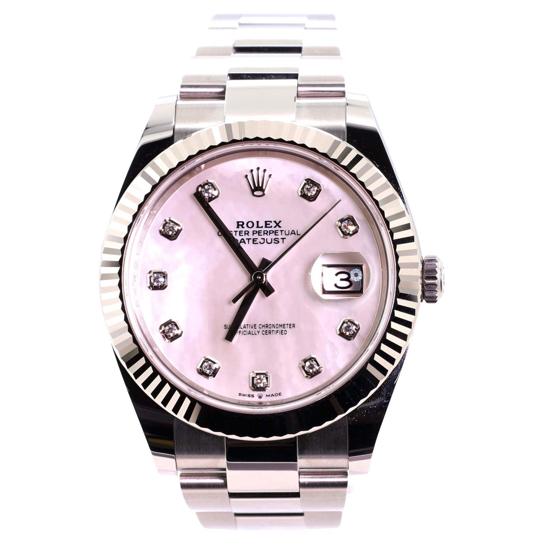 Rolex Oyster Perpetual Datejust Automatic Watch Stainless Steel and White Gold at 1stDibs