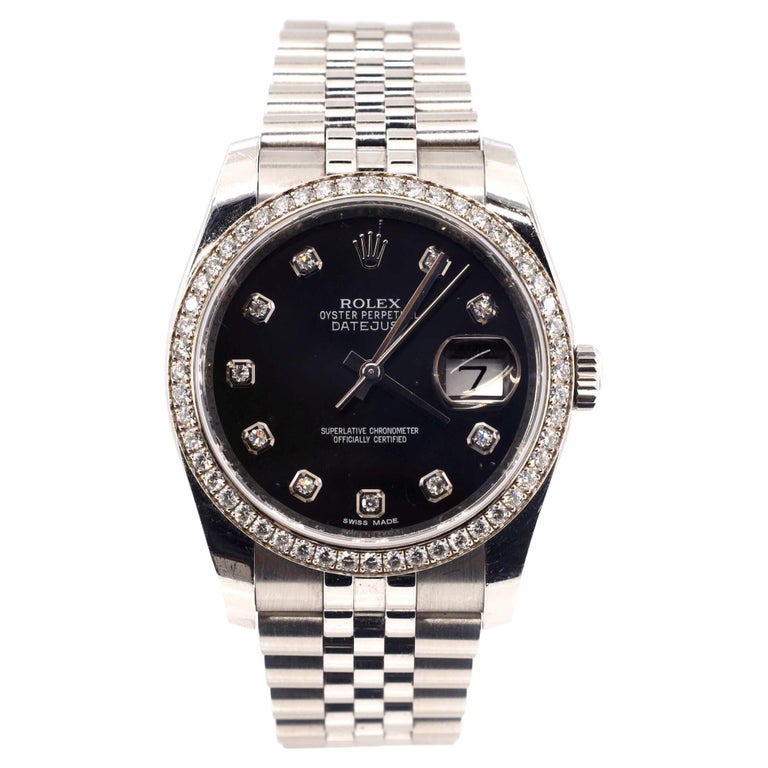 Rolex Oyster Perpetual Datejust Automatic Watch Stainless Steel and White Gold For Sale at 1stDibs