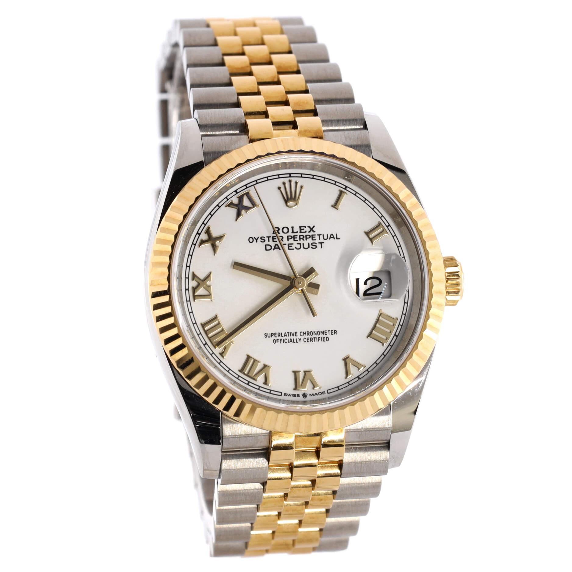 Rolex Oyster Perpetual Datejust Automatic Watch Stainless Steel and Yellow For Sale at 1stDibs