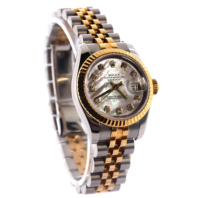 Rolex Oyster Perpetual Datejust Automatic Watch Stainless Steel and Yellow Gold For Sale at 1stDibs