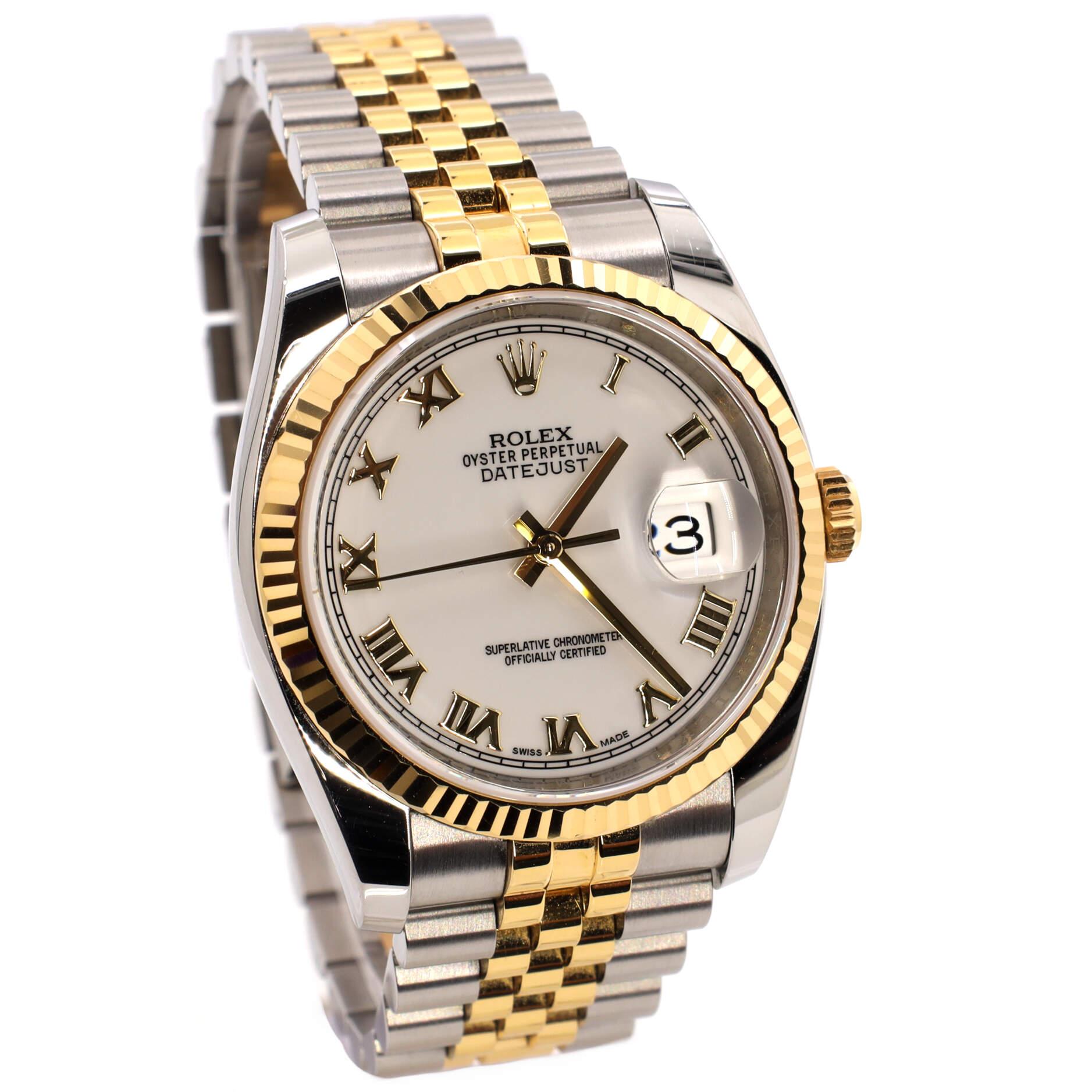 Rolex Oyster Perpetual Datejust Automatic Watch Stainless Steel and Yellow Gold For Sale at 1stDibs