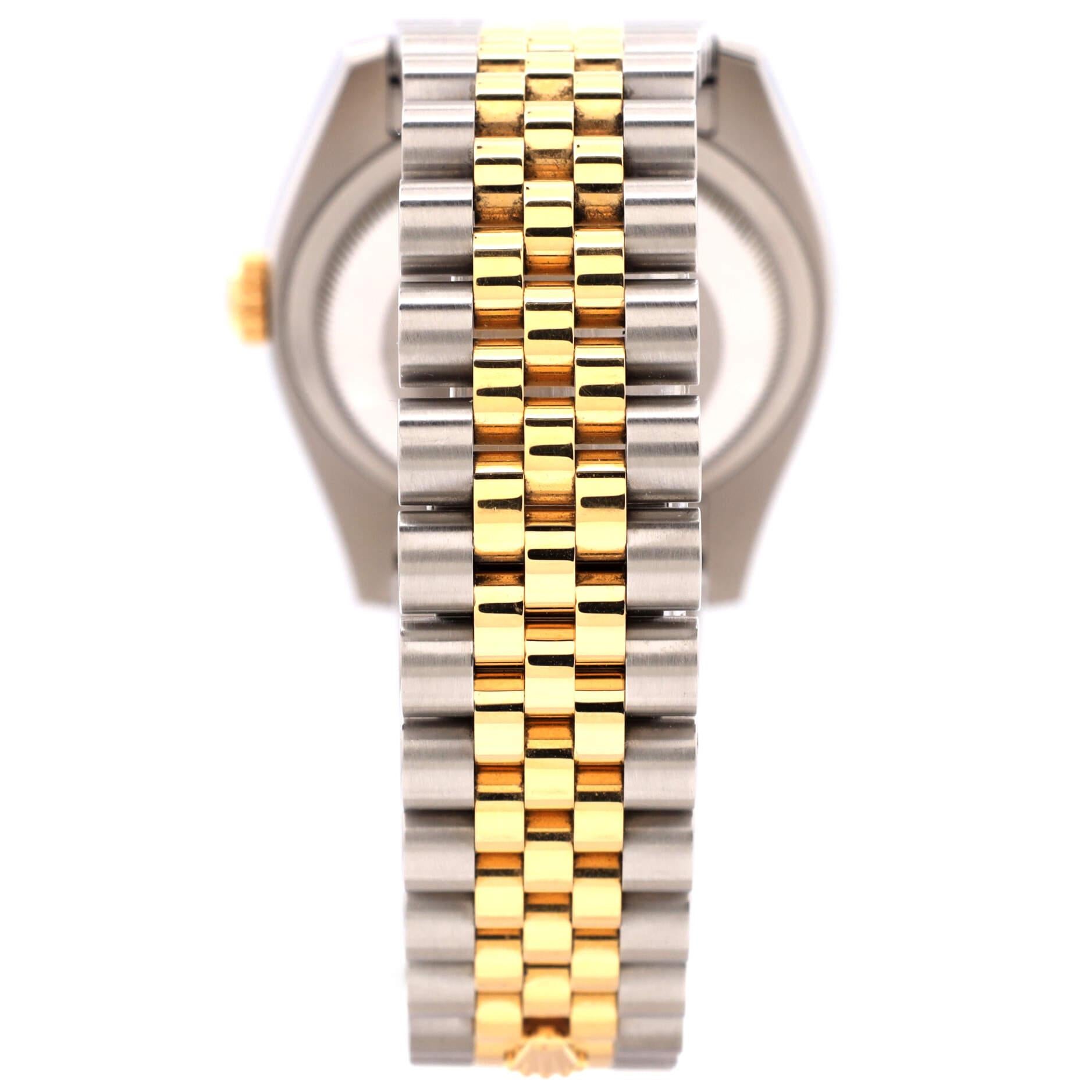 Rolex Oyster Perpetual Datejust Automatic Watch Stainless Steel and Yellow Gold For Sale at 1stDibs