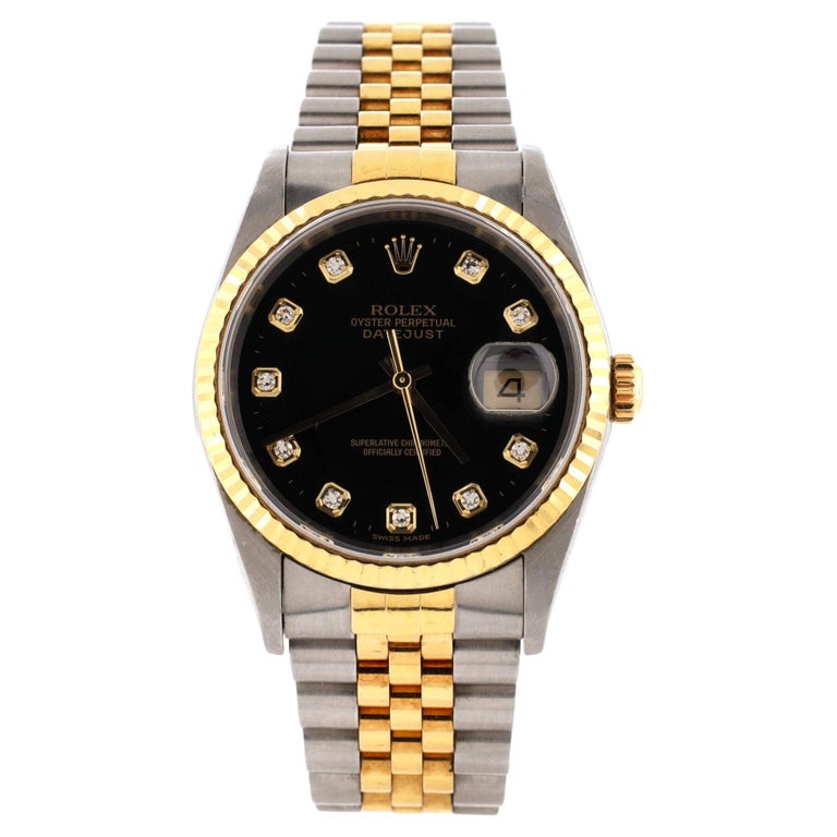 Rolex Oyster Perpetual Datejust Automatic Watch Stainless Steel and Yellow Gold For Sale at 1stDibs