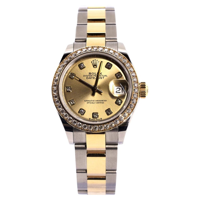 Rolex Oyster Perpetual Datejust Automatic Watch Stainless Steel and Yellow Gold For Sale at 1stDibs