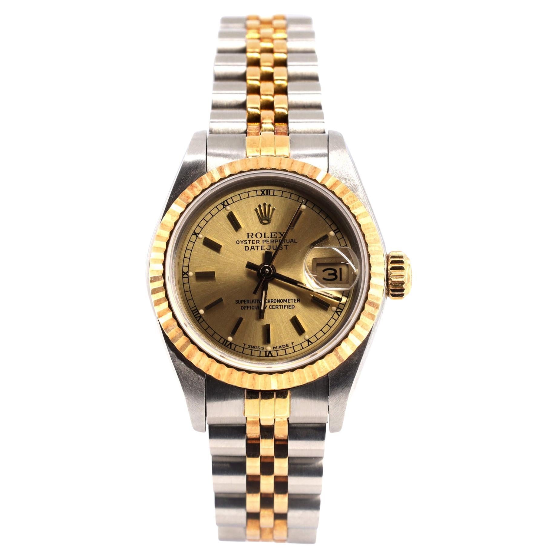 Rolex Oyster Perpetual Datejust Automatic Watch Stainless Steel and Yellow Gold at 1stDibs