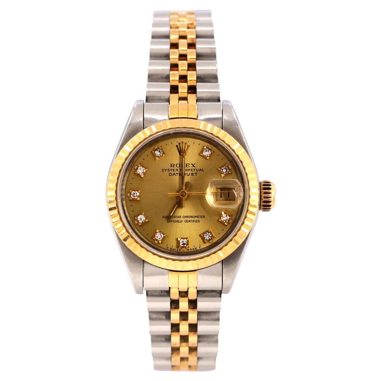 Rolex Oyster Perpetual Datejust Automatic Watch Stainless Steel and Yellow Gold For Sale at 1stDibs