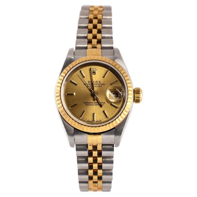 Rolex Oyster Perpetual Datejust Automatic Watch Stainless Steel and Yellow Gold For Sale at 1stDibs