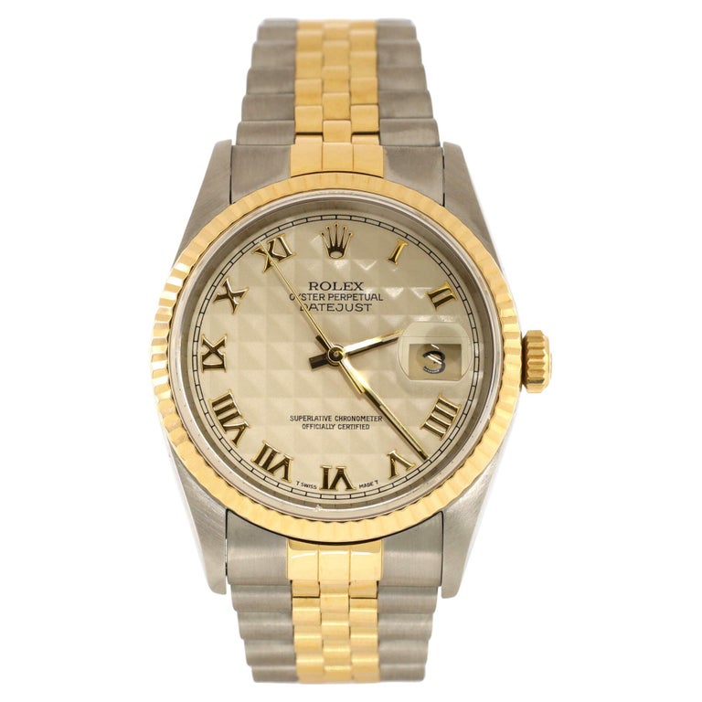 Rolex Oyster Perpetual Datejust Automatic Watch Stainless Steel and Yellow Gold For Sale at 1stDibs