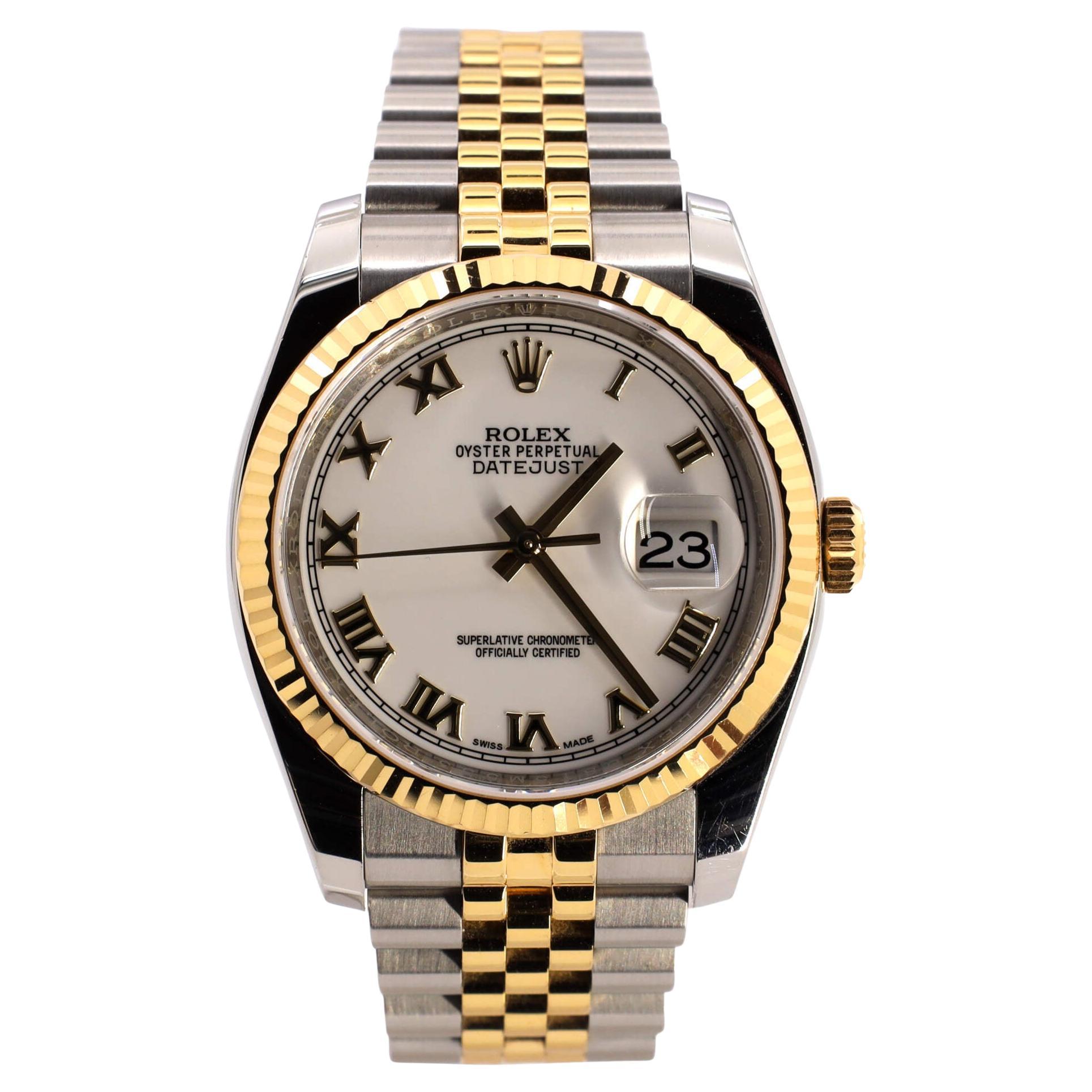 Rolex Oyster Perpetual Datejust Automatic Watch Stainless Steel and Yellow Gold at 1stDibs