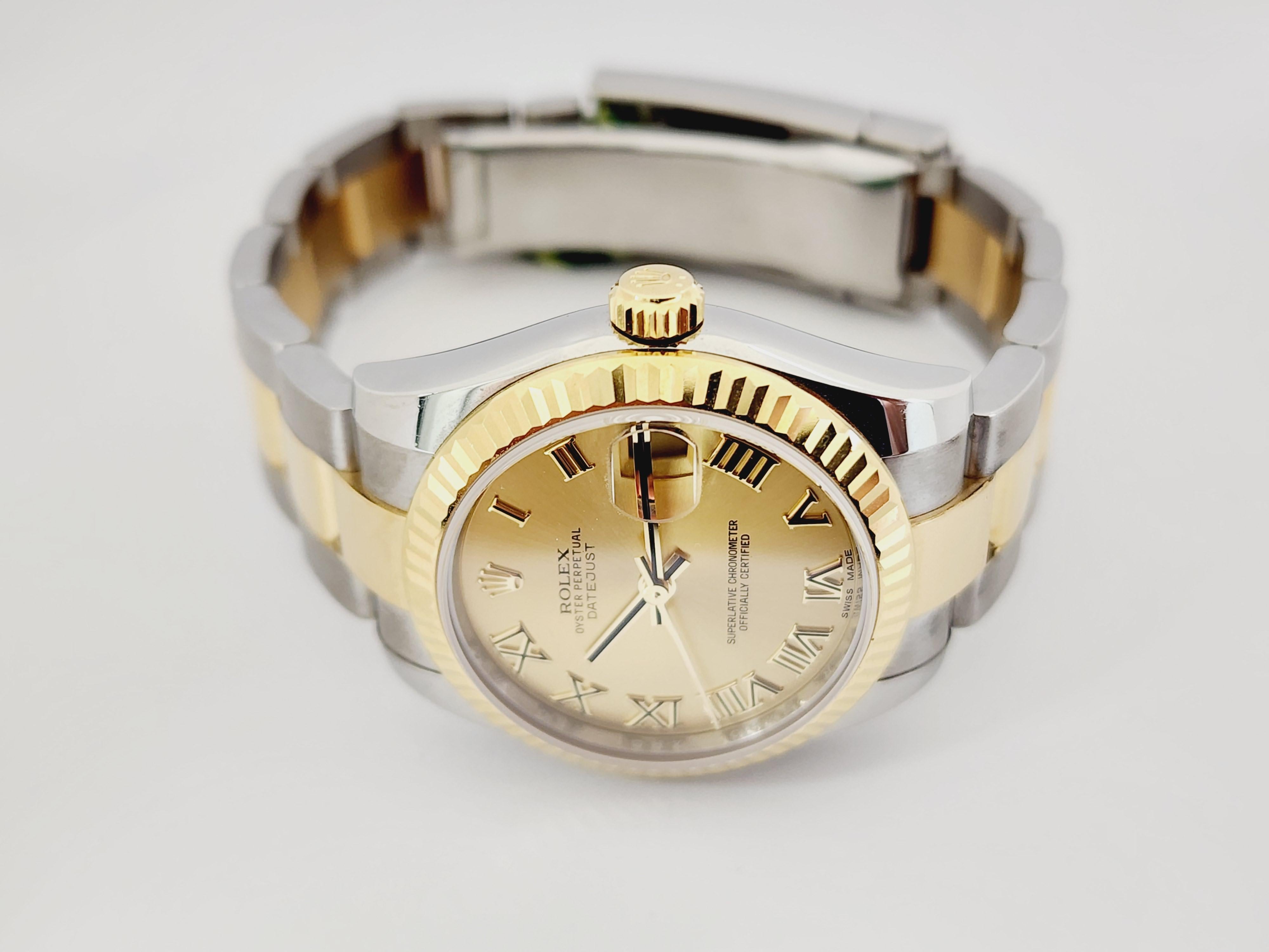 Rolex Oyster Perpetual Datejust Champagne Dial 18k Two Tone at 1stDibs