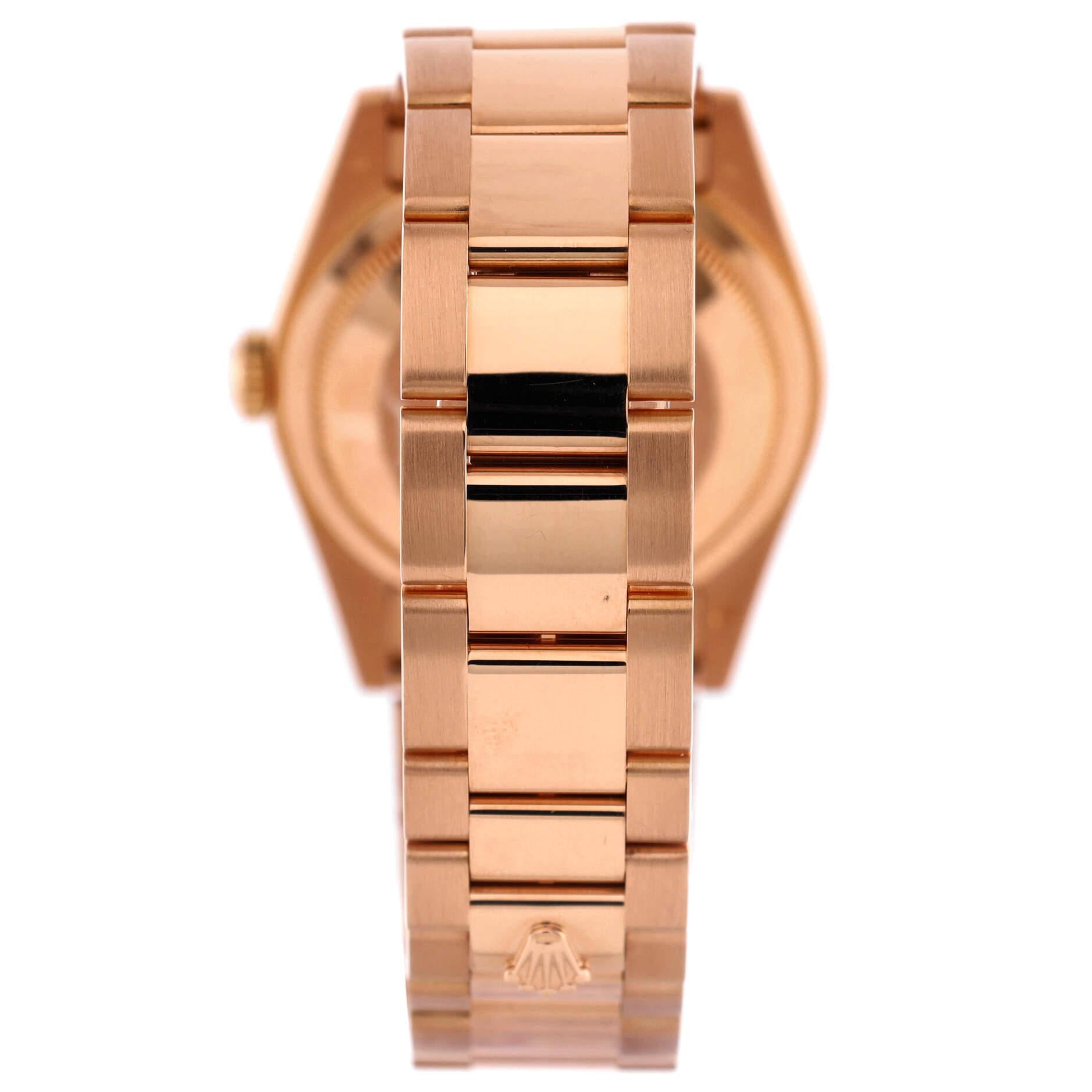 Rolex Oyster Perpetual Day-Date Automatic Watch Rose Gold with Diamond ...