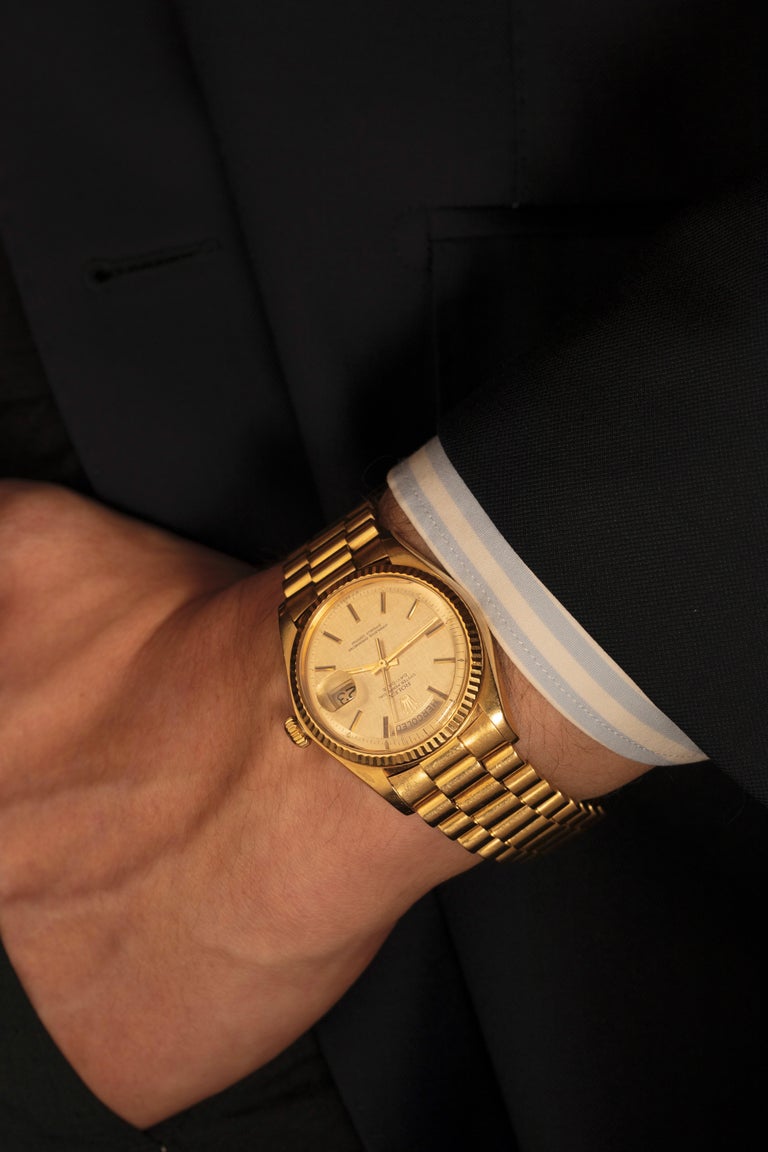 Rolex Oyster Perpetual Day Date in 18 Karat Yellow Gold with Gold Rolex ...