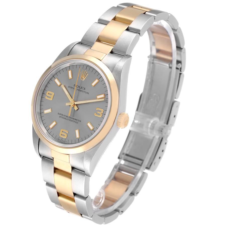Rolex Oyster Perpetual Domed Bezel Steel Yellow Gold Mens Watch 14203 ...