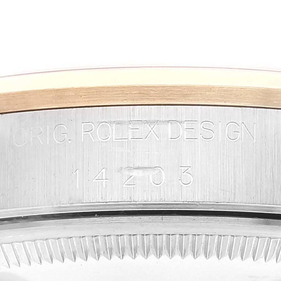 Rolex Oyster Perpetual Domed Bezel Steel Yellow Gold Mens Watch 14203 ...