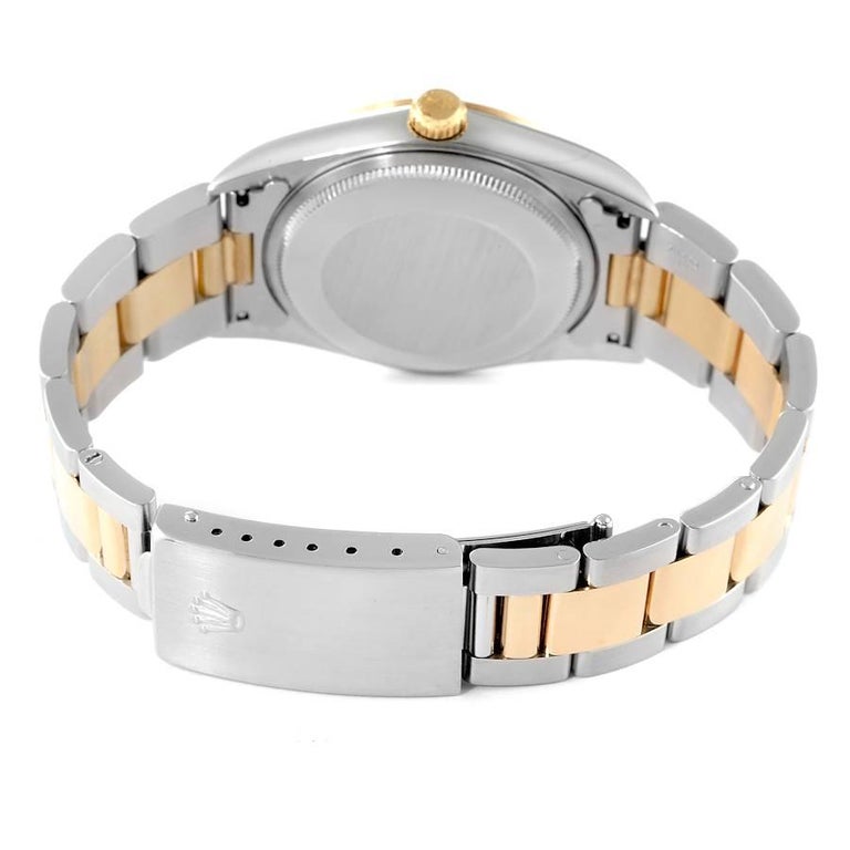 Rolex Oyster Perpetual Domed Bezel Steel Yellow Gold Mens Watch 14203 ...