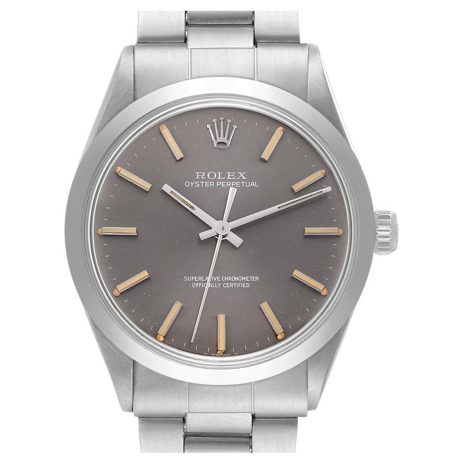 Rolex Oyster Perpetual Ghost Dial Vintage Steel Mens Watch 1002 Box ...