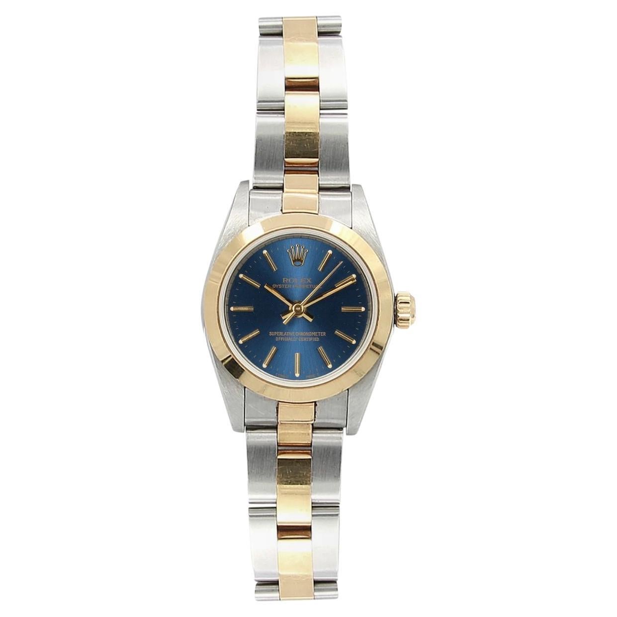 Rolex Oyster Perpetual Lady 67183 Steel/Gold, Black Dial, Oyster ...
