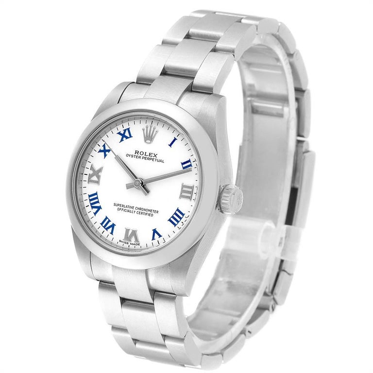 Rolex Oyster Perpetual Midsize 31 Smooth Bezel Ladies Watch 177200 For ...