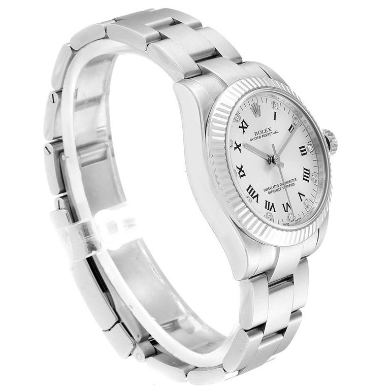 Rolex Oyster Perpetual Midsize Diamond Steel Ladies Watch 177234 For ...