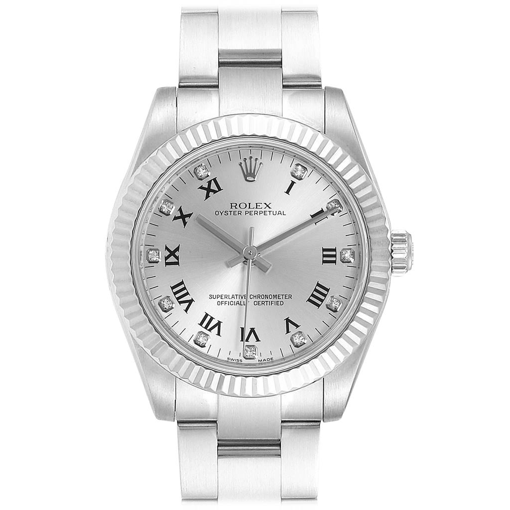 Rolex Oyster Perpetual Midsize Diamond Steel Ladies Watch 177234 For ...