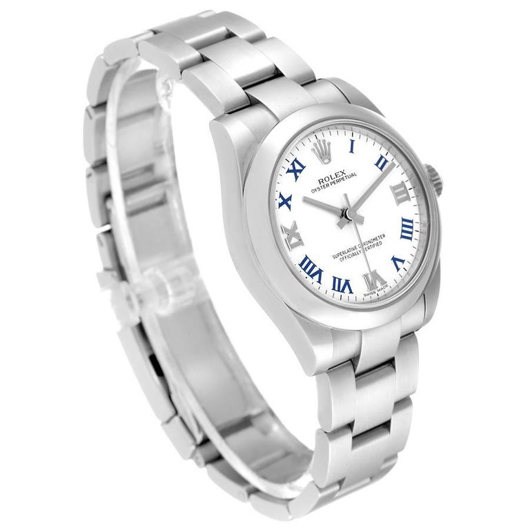 Rolex Oyster Perpetual Midsize White Dial Ladies Watch 177200 at 1stDibs