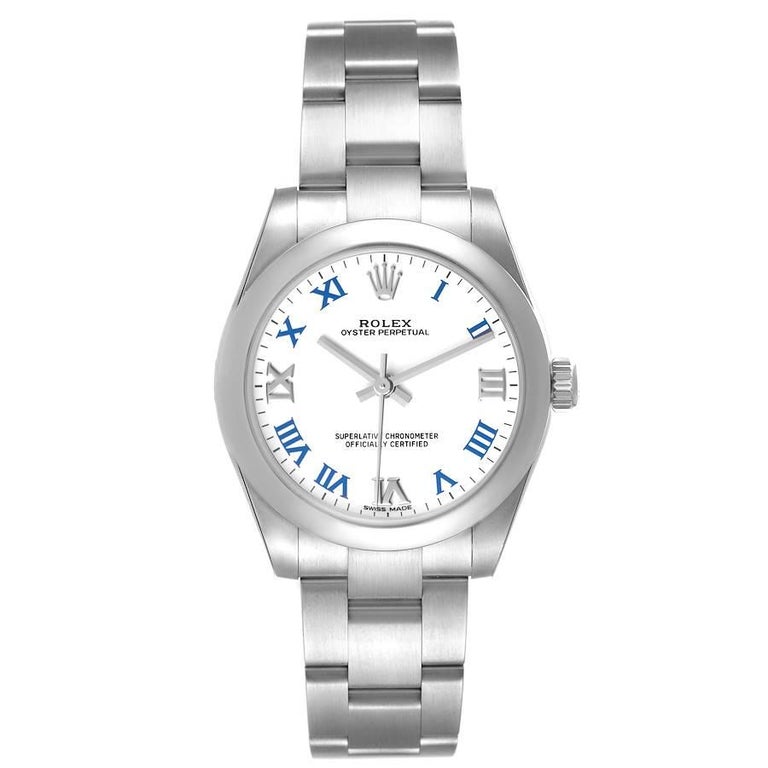 Rolex Oyster Perpetual Midsize White Dial Ladies Watch 177200 Unworn at ...