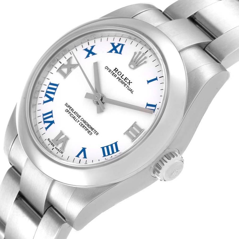 Rolex Oyster Perpetual Midsize White Dial Ladies Watch 177200 Unworn at ...