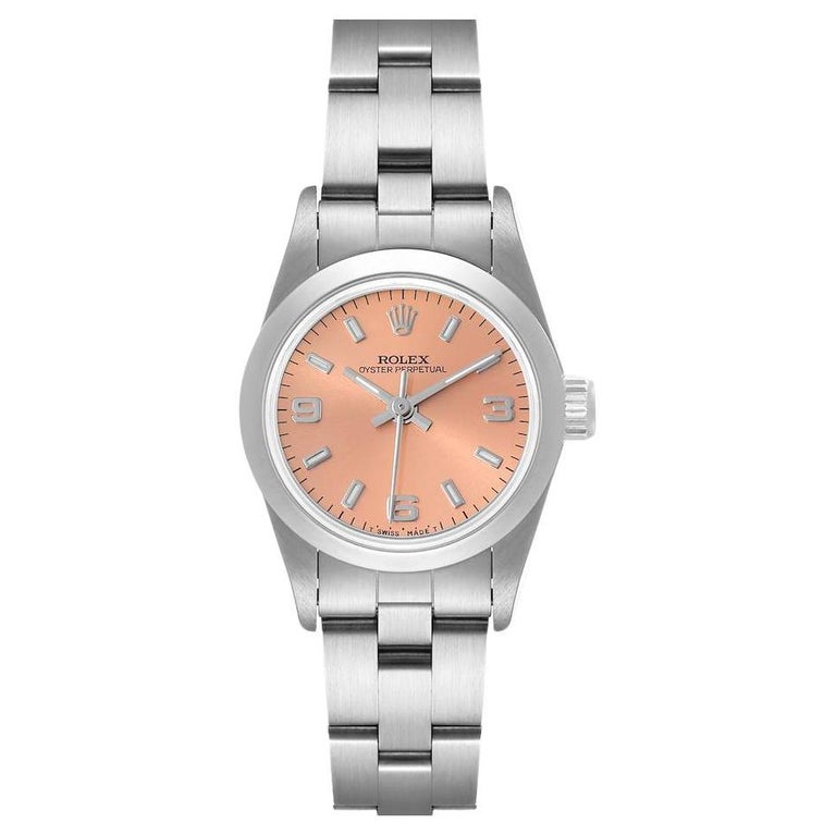 Rolex Oyster Perpetual Nondate Steel Salmon Dial Ladies Watch 67180 at ...