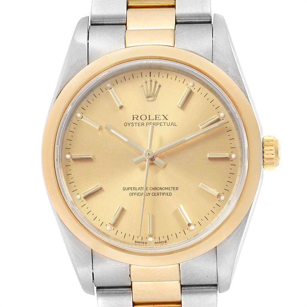 Rolex Oyster Perpetual Nondate Steel Yellow Gold Men's Watch 14203 For ...