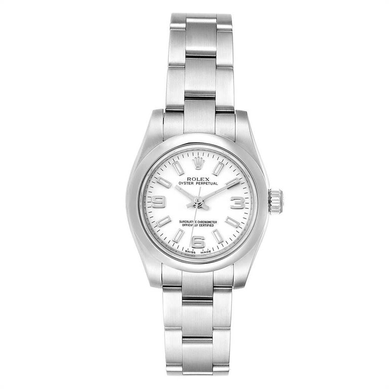 Rolex Oyster Perpetual Nondate White Dial Ladies Watch 176200 For Sale ...