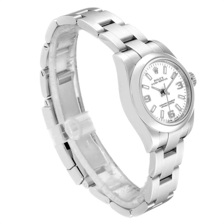 Rolex Oyster Perpetual Nondate White Dial Ladies Watch 176200 For Sale ...