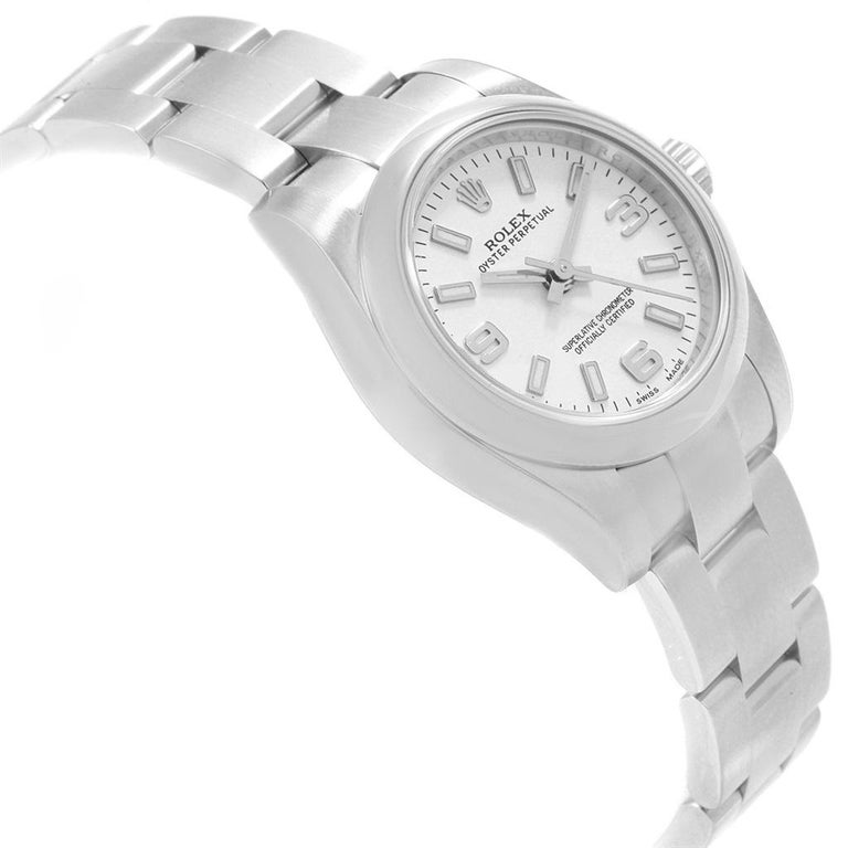 Rolex Oyster Perpetual Nondate White Dial Ladies Watch 176200 For Sale ...