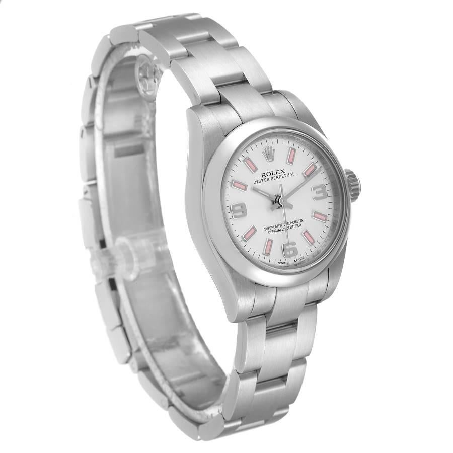 Rolex Oyster Perpetual Pink Luminous Markers Ladies Watch 176200 Box ...