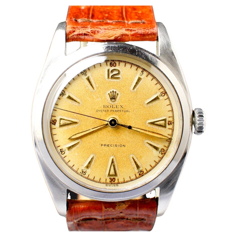 Rolex Oyster Perpetual Precision Big Bubbleback 6098 Steel Automatic ...