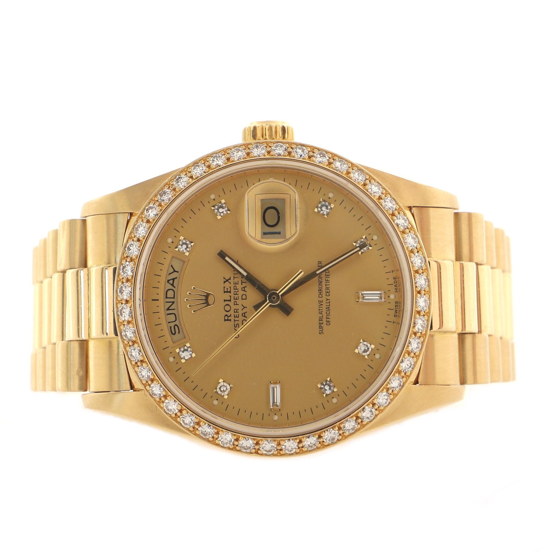 Rolex Oyster Perpetual President Day-Date Automatic Watch Yellow Gold ...