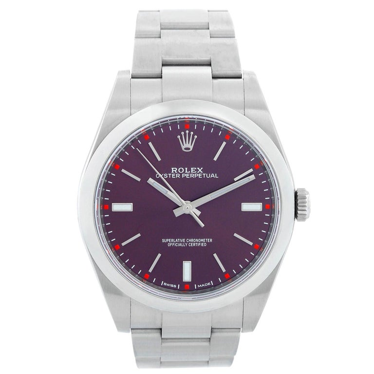 Rolex Oyster Perpetual "Red Grape" Watch 114300 at 1stDibs