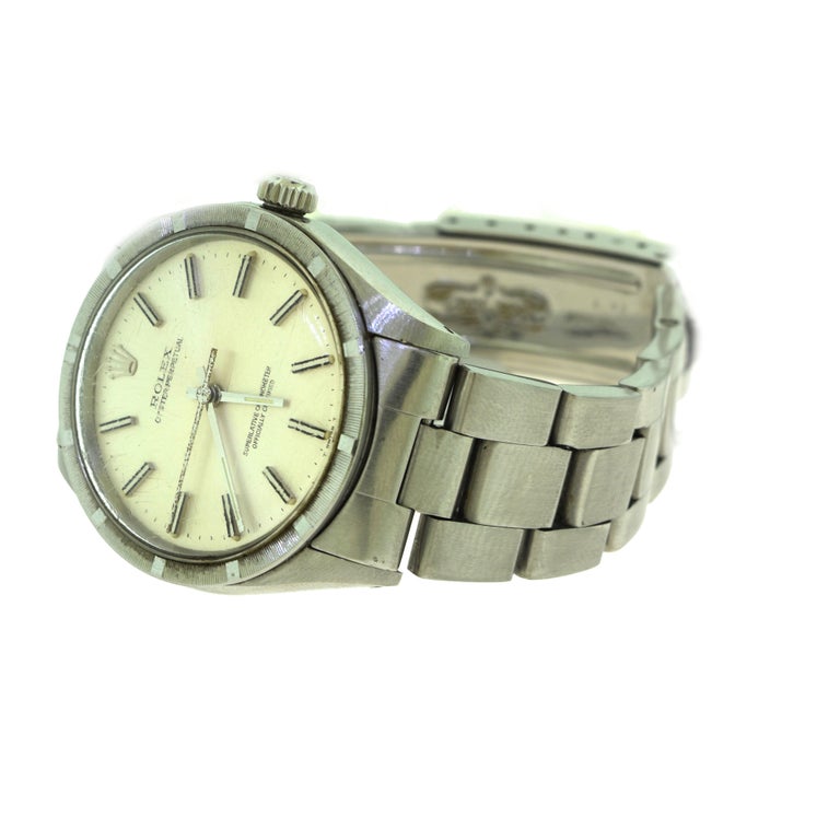 Rolex Oyster Perpetual Ref. 1007 Stainless Steel Champagne Dial Watch ...