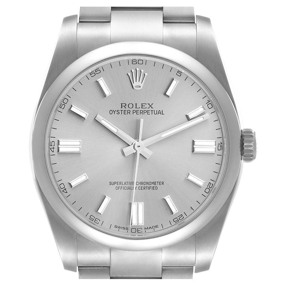 Rolex Oyster Perpetual 39 Rhodium Dial Steel Men's Watch 114300 Box ...