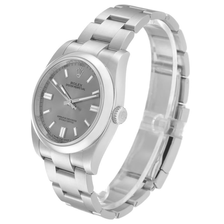 Rolex Oyster Perpetual Rhodium Dial Steel Mens Watch 116000 For Sale at ...