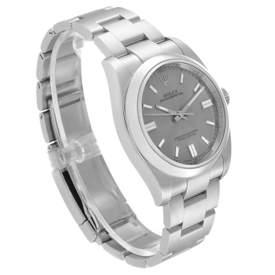 Rolex Oyster Perpetual Rhodium Dial Steel Mens Watch 116000 For Sale at ...