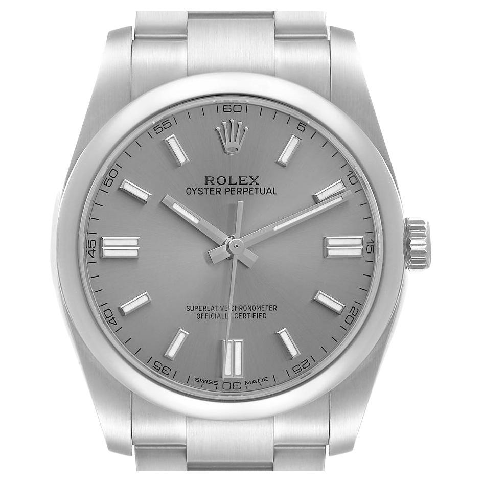 Rolex Oyster Perpetual 39 Rhodium Dial Steel Men's Watch 114300 Box ...
