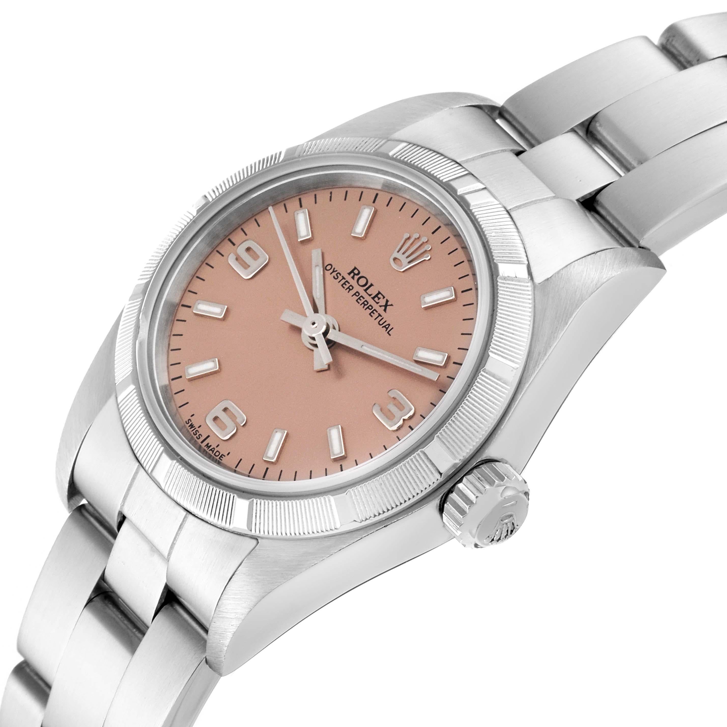 Rolex Oyster Perpetual Salmon Dial Steel Ladies Watch 76030 For Sale at ...