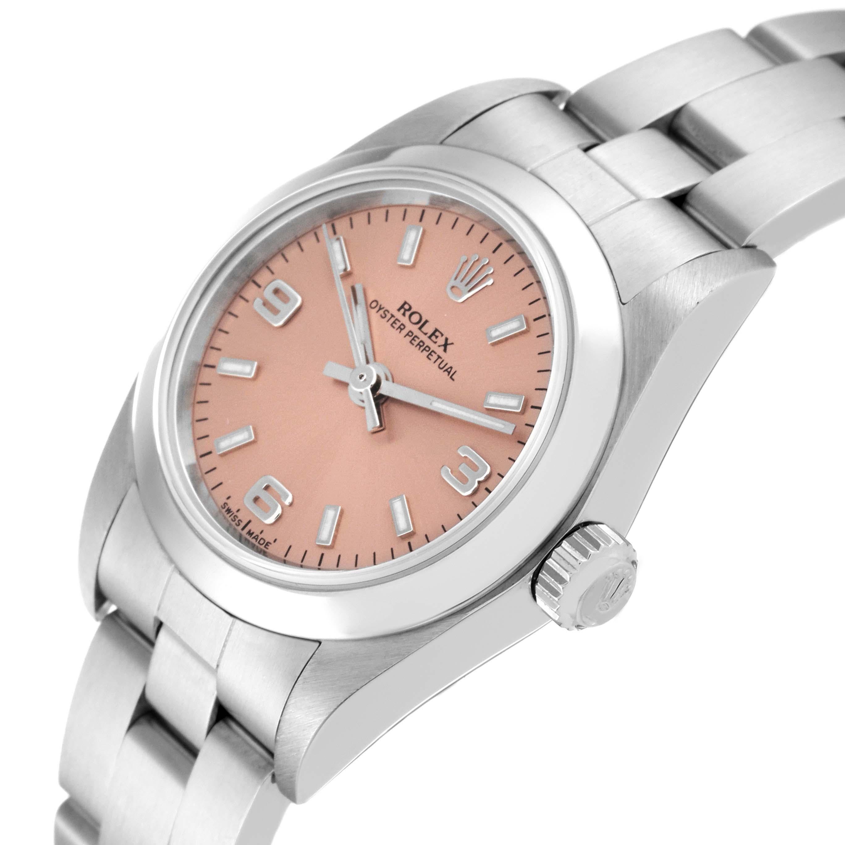 Rolex Oyster Perpetual Salmon Dial Steel Ladies Watch 76080 For Sale at ...