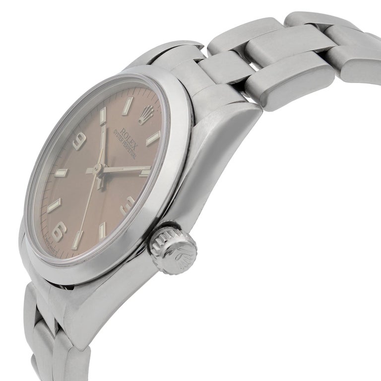 Rolex Oyster Perpetual Stainless Steel Bronze Dial Automatic Ladies ...