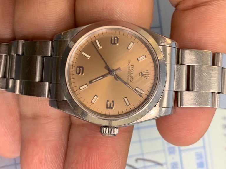 Rolex Oyster Perpetual Stainless Steel Bronze Dial Automatic Ladies ...